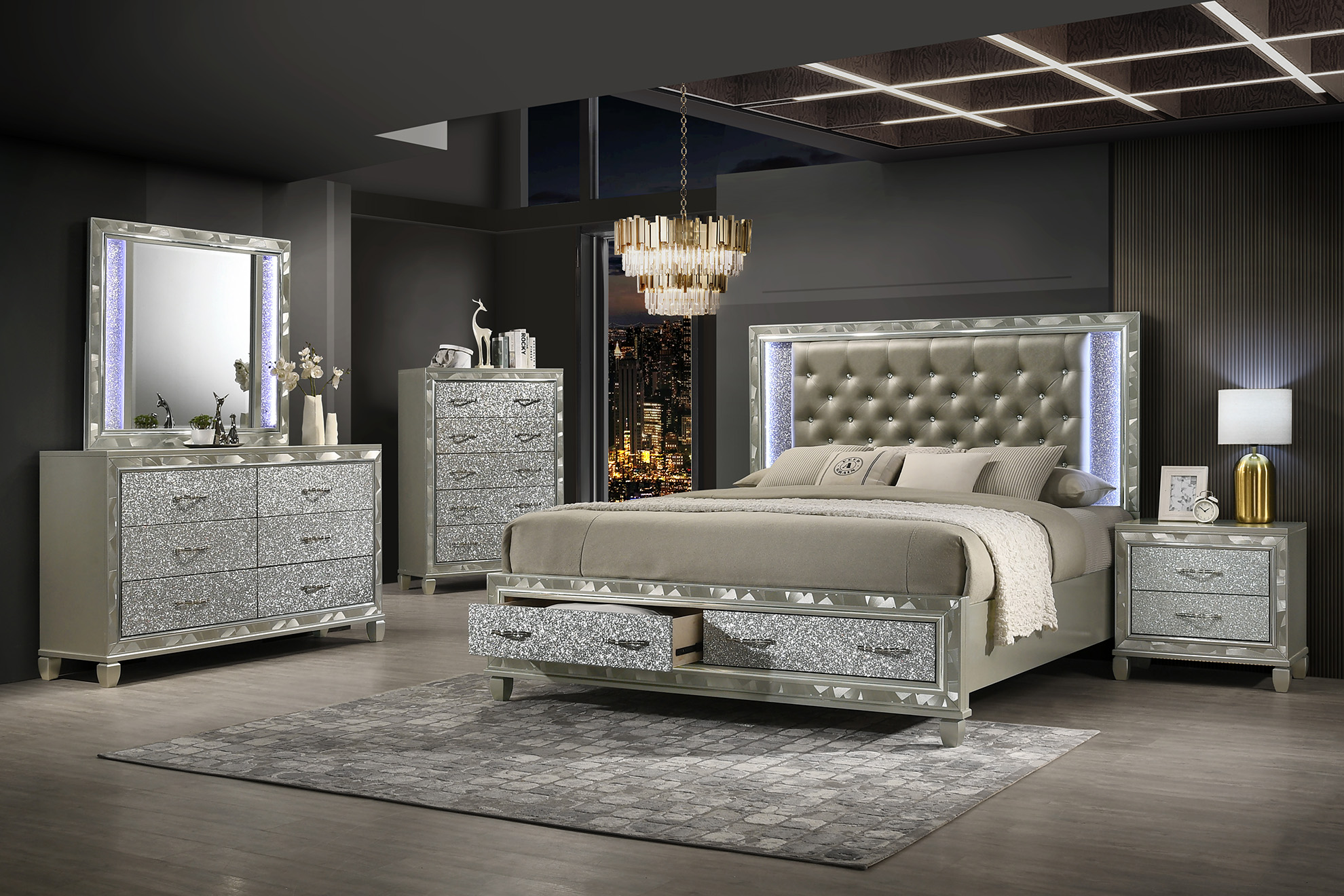 Radiance Silver Bedroom Collection - New Classic Furniture